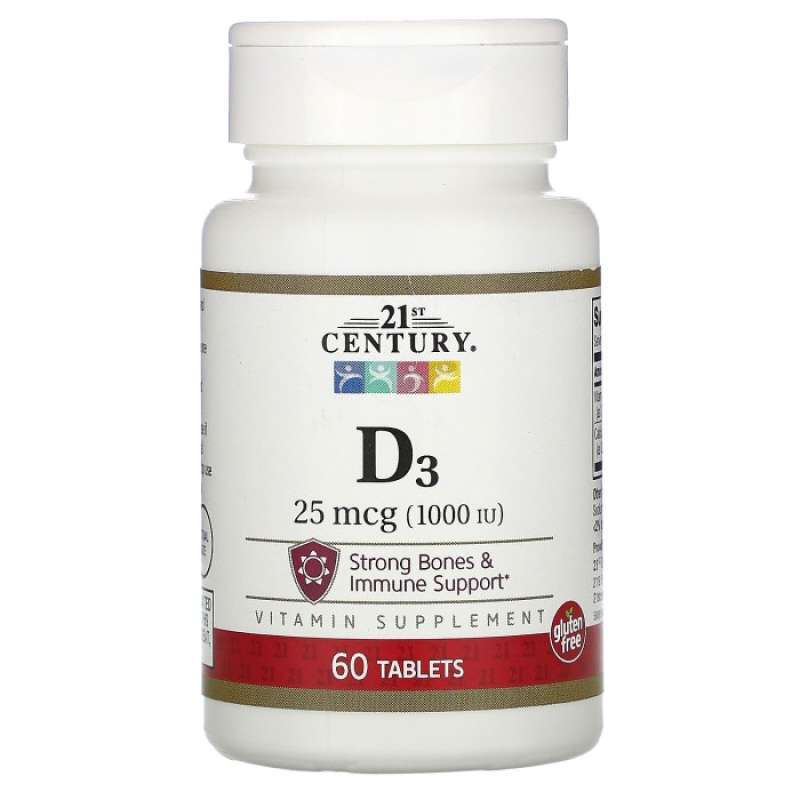 Promo 21st Century vitamin D3 25 mcg 1000 IU 60 Tablets 1000iu Diskon 8 ...