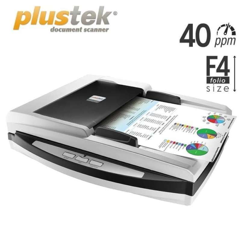 Jual Plustek Pl4080 Adf With Flatbed Scanner [folio/f4/40 Ppm] Di ...