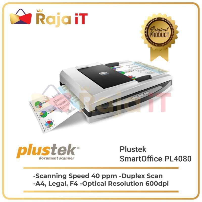 Jual Plustek Pl4080 Adf With Flatbed Scanner [folio/f4/40 Ppm] Di ...