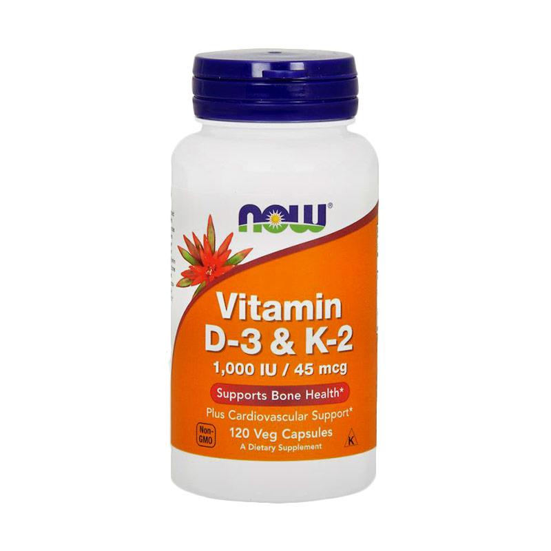 Jual Now Foods Vitamin D-3 & K-2 1000 IU 45 mcg Suplemen [120 Veg Capsules] di Seller The ...