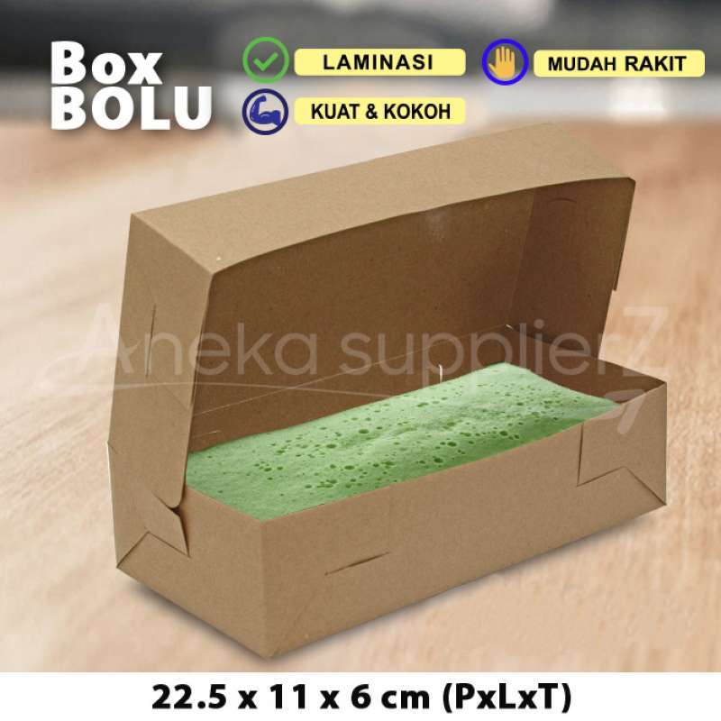 Promo Box Kue - Kotak Kue - Dus Kue -Cake Box BOLU- KRAFT COKLAT -22 ...
