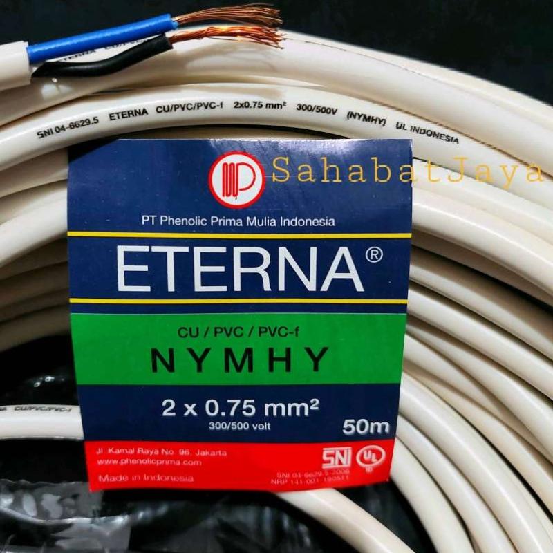 Jual ETERNA Kabel NYMHY 2x0.75 Serabut Putih 2x0,75 di Seller SahabatJaya - Kedaung Kali Angke ...