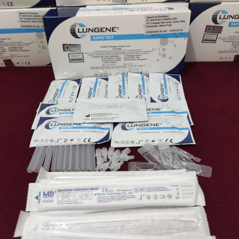 Jual ALAT RAPID TEST ANTIGEN SWAB 10 PCS SET MERK CLUNGENE BIRU IZIN ...