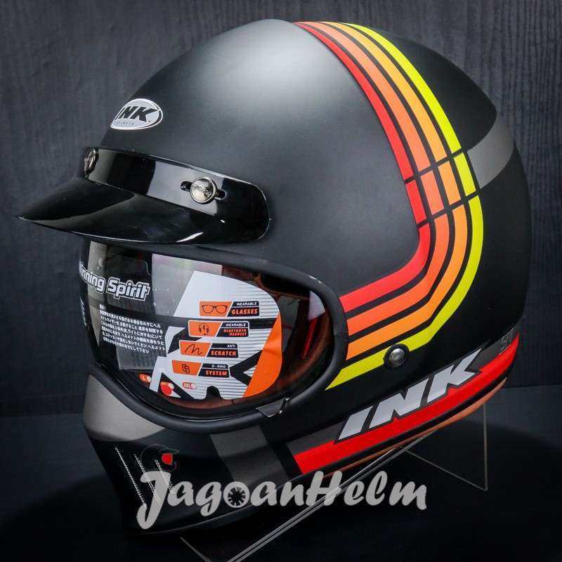 Promo INK HELM TROOPER BORDERLINE | MATT BLACK RED | RETRO CLASSIC ...