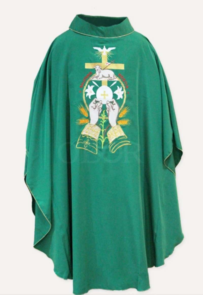 Jual Jubah Imam Katolik/kasula Pastor/kasula Krah Bordir D2 Hosti Anak ...