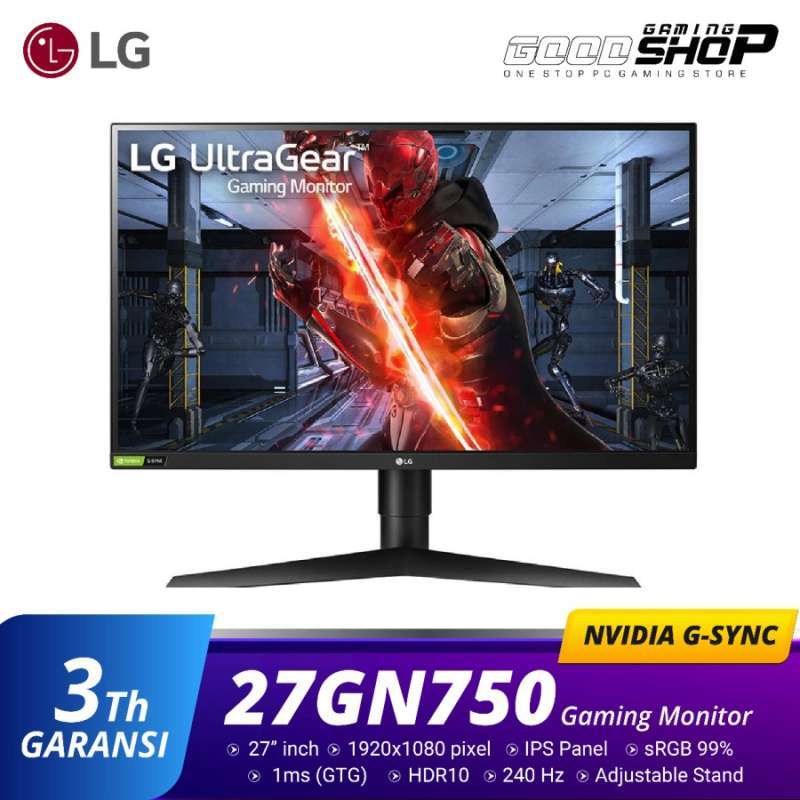 Jual Monitor Lg 27gn750 240hz Fhd Ips G-sync - Gaming Monitor Di Seller ...
