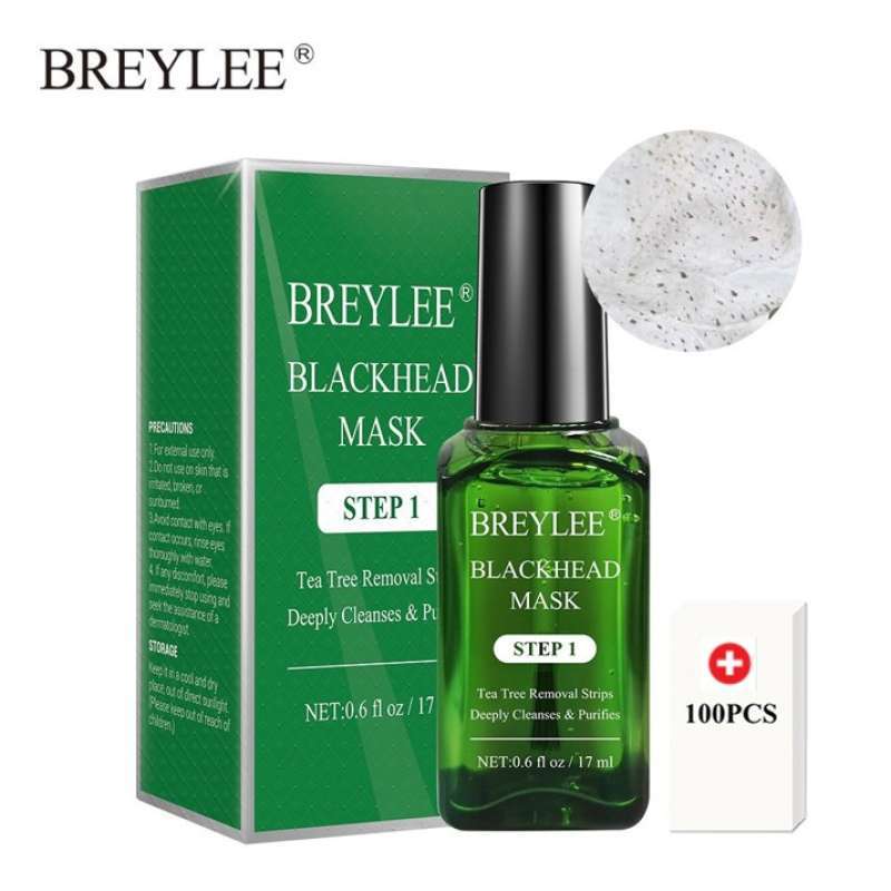Promo BREYLEE Step 1 Blackhead Mask Komedo100 Sheets of Paper Step 2 ...