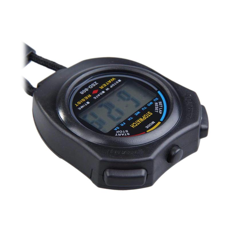 Jual Universal Zsd-808 Stopwatch Profesional Lcd With Strap - Black Di ...