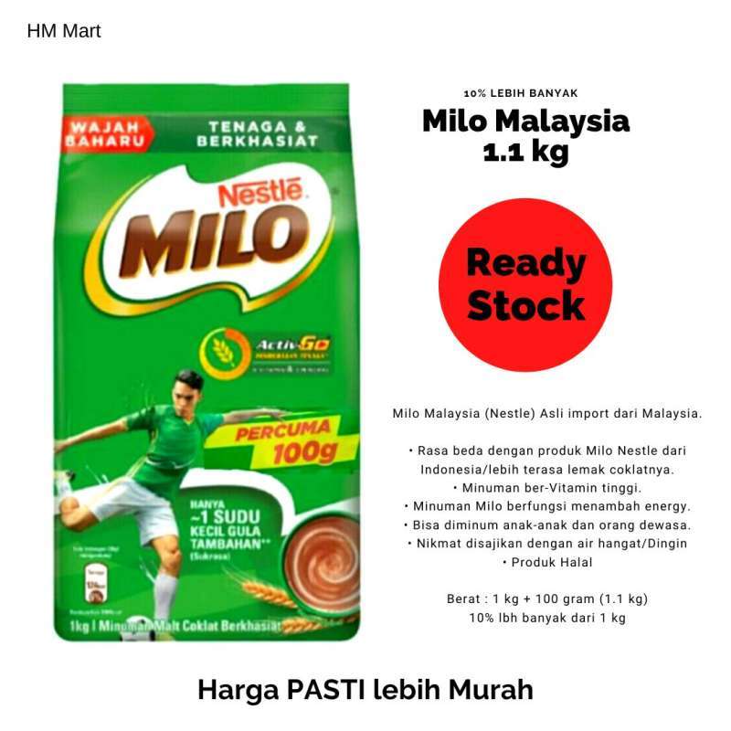 Jual MILO MALAYSIA 1.1 kg (Harga Lebih Murah) di Seller HM Berkat ...