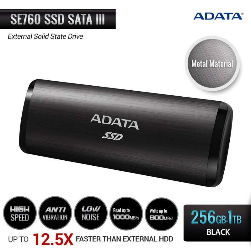 Jual Adata SSD External SE760 256GB USB 3.2 Gen2 Type C Read Upto 1000 ...