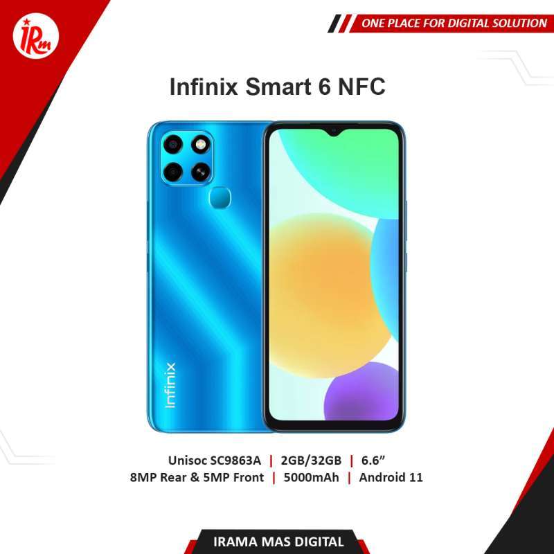 Jual Infinix Smart 6 NFC - 2GB/32GB (OCEAN) di Seller Irama Mas ...