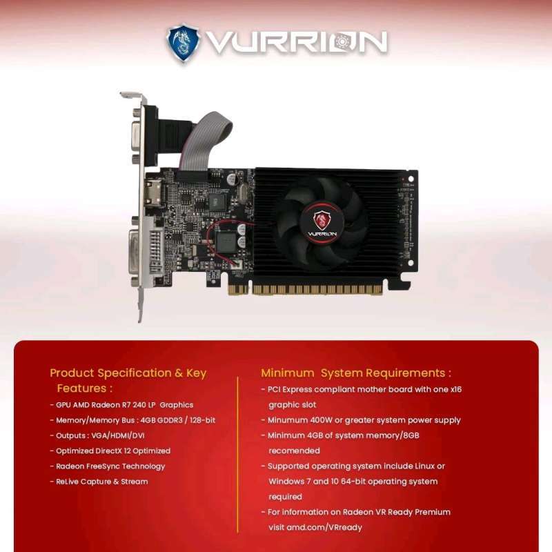 Jual Vga Ags Vurrion Amd Radeon R7 240 Lp 4gb Ddr3 128bit Real Capacity ...