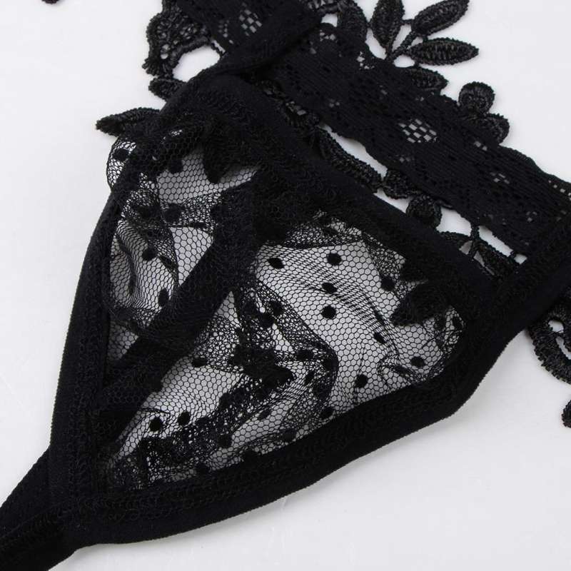 Jual 5xmen Sheer Mesh Lace Bulge Pouch T Back Thong Brief G String Underwear Black 5 Pcs Di