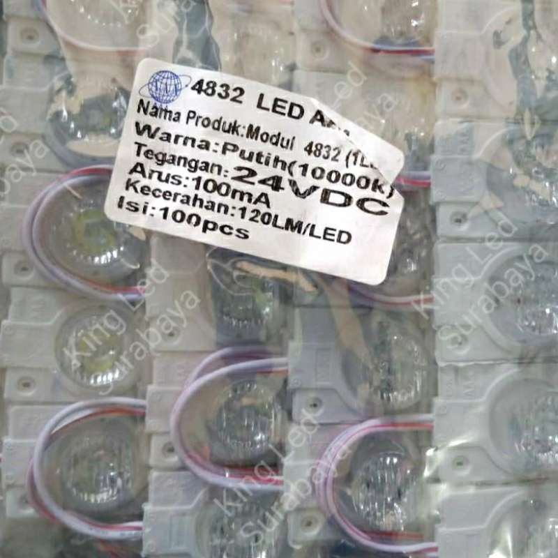Jual LED Modul 1.5W Putih 1LED 1 Module 24V Isi 100 Lampu Neon Box ...