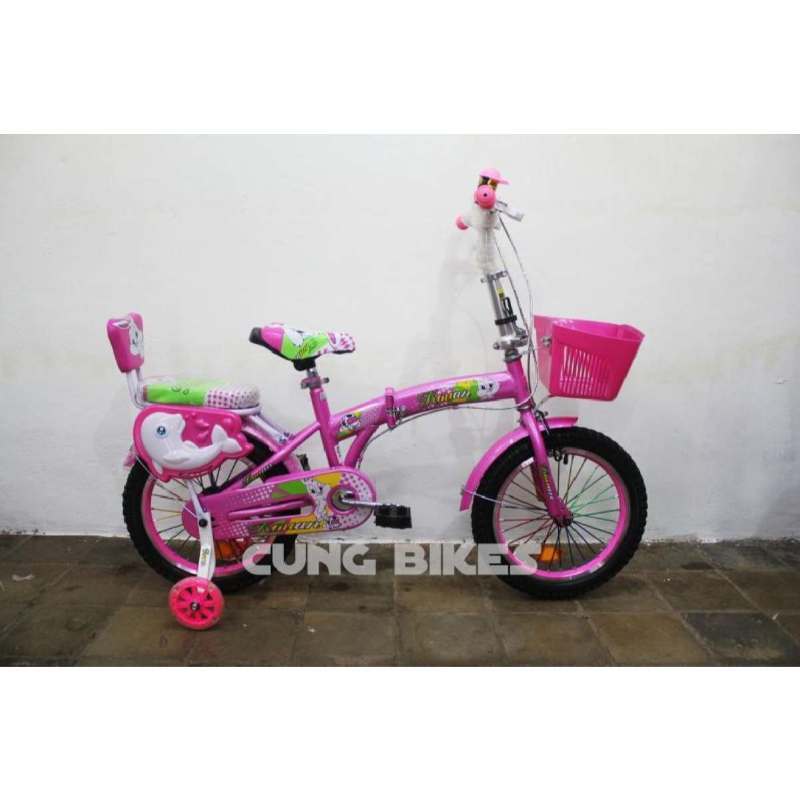Jual Sepeda Lipat Kouan New Desain Ukuran 16 Warna Pink Untuk Anak-anak ...