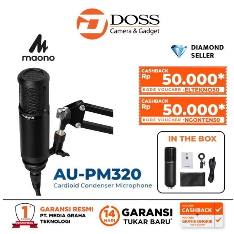 Jual Maono AU-PM320 XLR Condenser Microphone Professional Vocal Studio ...