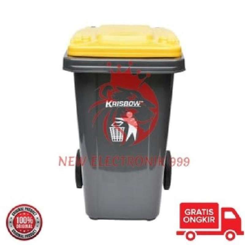 Jual Krisbow 100 Ltr Tempat Sampah Plastik Outdoor Abu Abu 10180570 di Seller New Electronik 999 ...