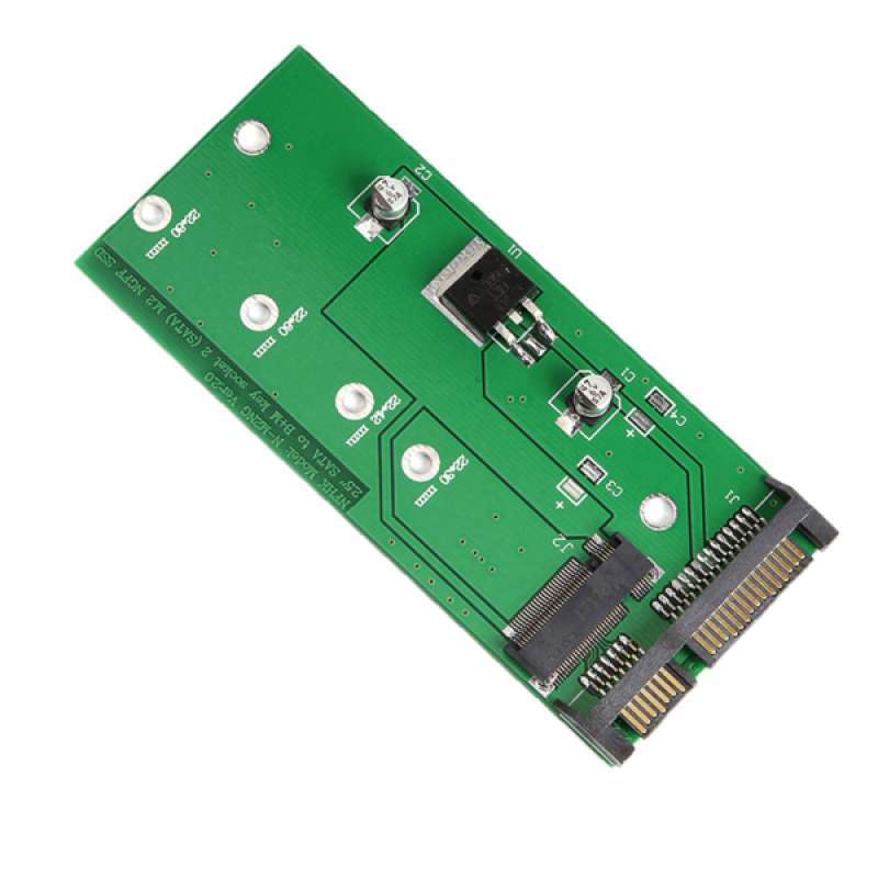 Jual Green B Socket M.2 NGFF (SATA) SSD to SATA III 3.0 Adapter Card ...