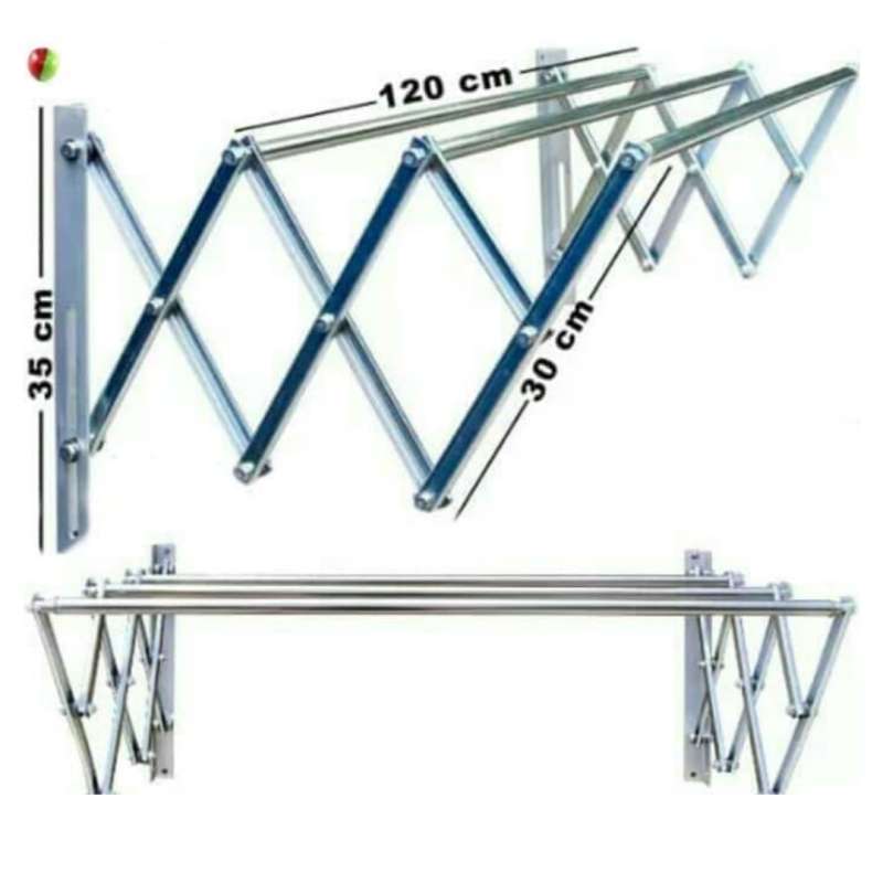 Jual Jemuran HANGER Gantungan Lipat Dinding TEMBOK baju celana Handuk ...