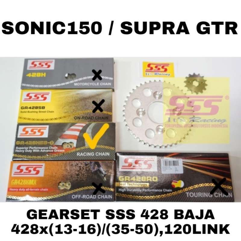 Promo Limited Gir Set Sonic 150 R / Supra Gtr 150 Baja 428 Sss Hsbt ...