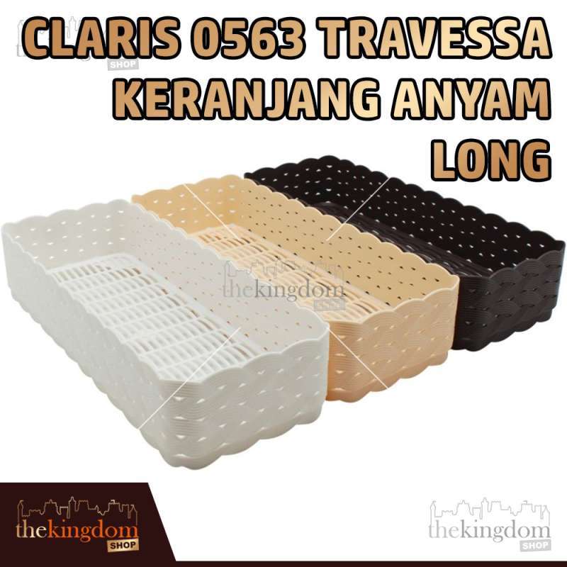 Jual Claris 0563 Travessa Rota Keranjang Anyam Long Wadah Container Di ...