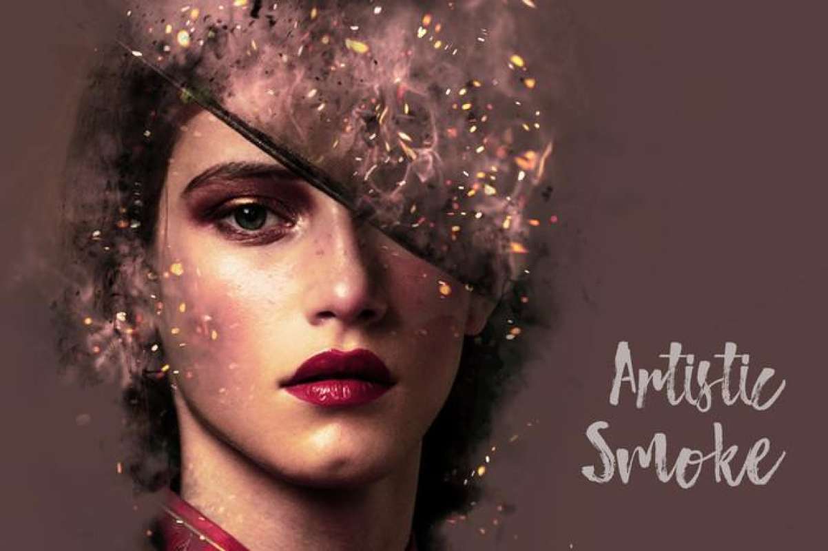 Jual Template Design Artistic Smoke Portrait Psd Photo Effect Templates ...