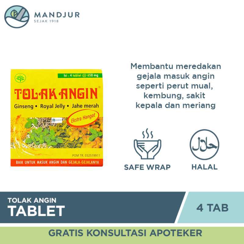Jual Tolak Angin Tablet Extra Hangat - Obat Gejala Masuk Angin di ...