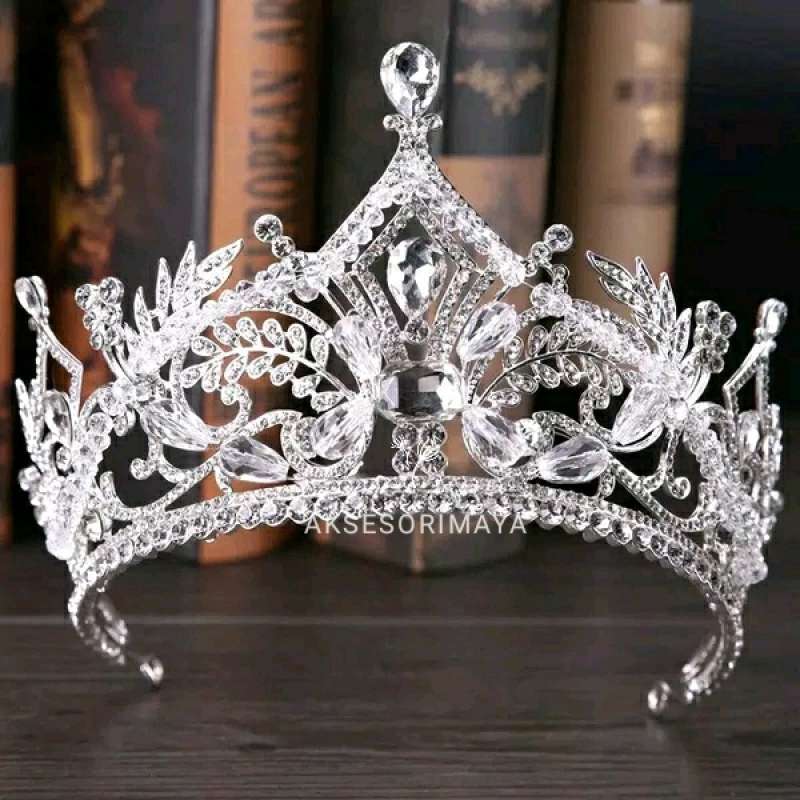 Jual Aksesori Maya Tiara Mahkota Kristal Perak Besar Big Silver Crown ...