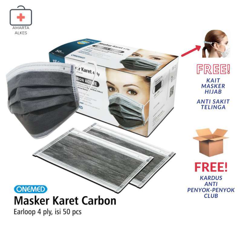 Jual ONEMED Masker Carbon Active 4 Ply / Masker Karbon / Masker Medis ...