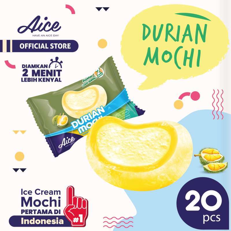 Promo Aice Ice Cream Mochi [20 Pcs] - Durian Diskon 25% di Seller AICE ...