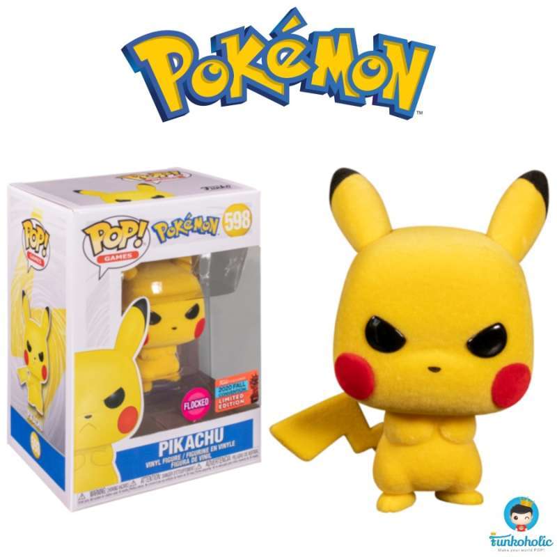 Jual Funko Pop! Games Pokemon - Grumpy Pikachu Angry Flocked Nycc ...