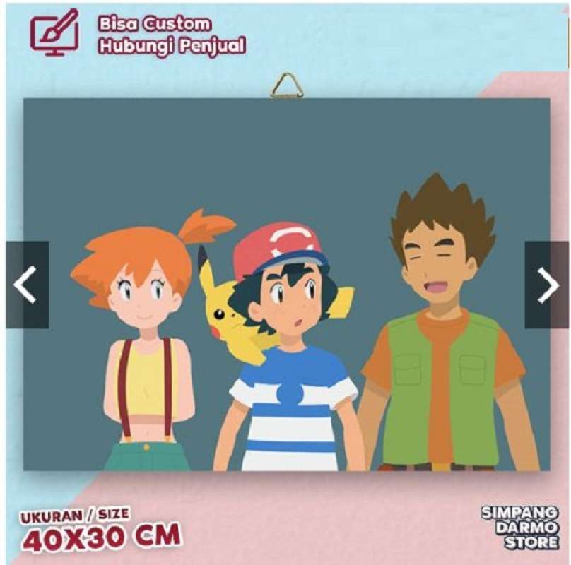 Jual Poster Kayu Besar Kartun Pokemon Pikacu Pika Terbaru Bisa Custom ...