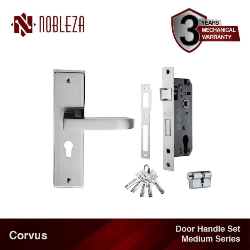 Jual Nobleza Corvus Medium Sn/cp Door Handle Set Paket Gagang Kunci Pintu Di Seller Nobleza ...