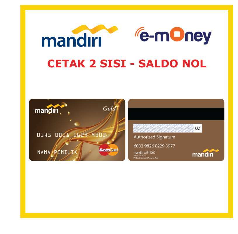 Jual Kartu Mandiri E-money Mandiri Gold Design Credit Card Kartu ...