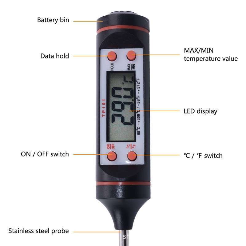 Jual Termometer Digital Untuk Suhu Air Dan Kopi | Pengukur Suhu Digital ...