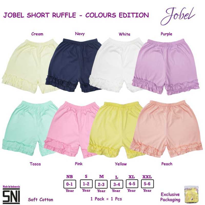 Jual Jobel Short Ruffle COLOURS Edition (satuan) - Celana Pendek Ruffle - 1 pcs - Putih M di ...
