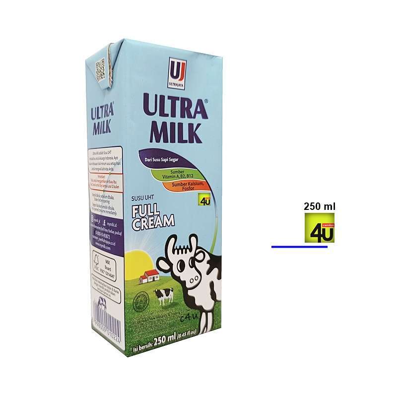 Promo Ultra Jaya - Ultra Milk UHT RTD Rasa FULL CREAM - Tetra Pack [250 ...