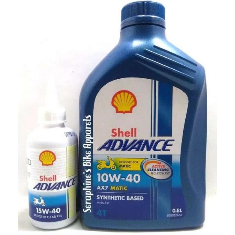 Jual PAKET OLI SHELL ADVANCE AX7 MATIC SCOOTER 10W40 0.8L + OLI GARDAN ...
