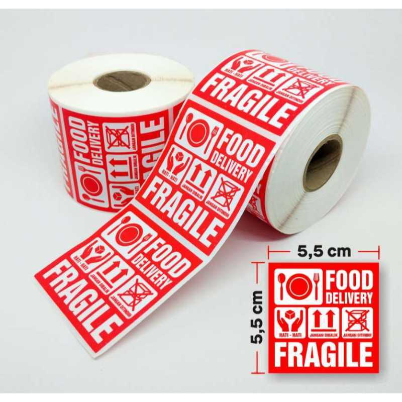Promo Sticker Label Food Delivery Stiker Pengiriman Makanan Fragile 5,5 ...