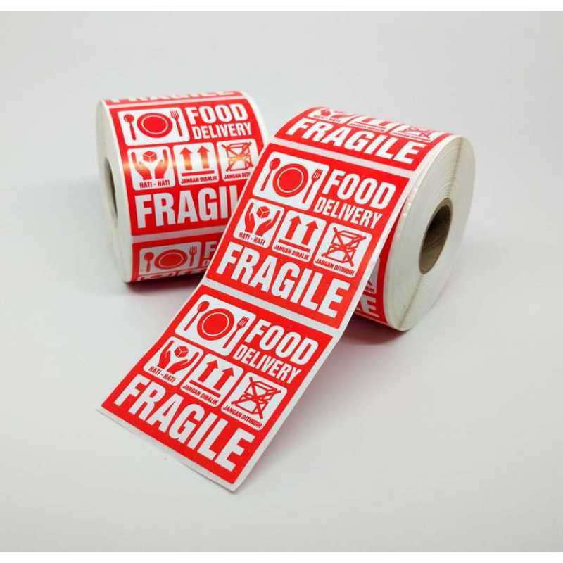 Promo Sticker Label Food Delivery Stiker Pengiriman Makanan Fragile 5,5 ...