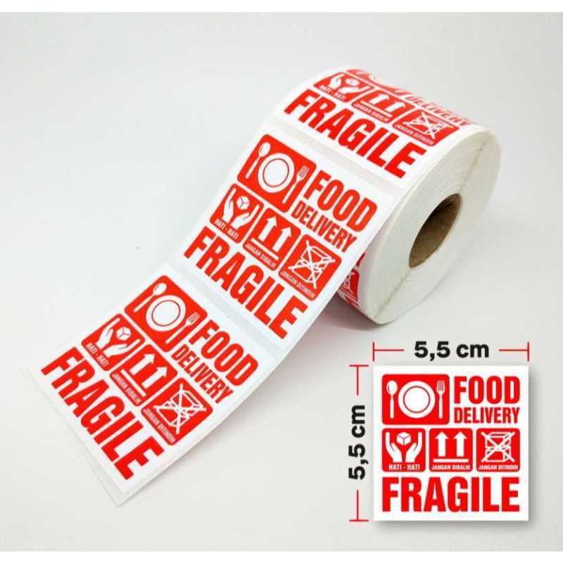 Promo Sticker Label Food Delivery Stiker Pengiriman Makanan Fragile 5,5 ...