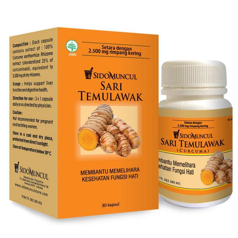 Jual Sidomuncul Sari Temulawak 30 kapsul liver sehat di Seller SehatVit ...