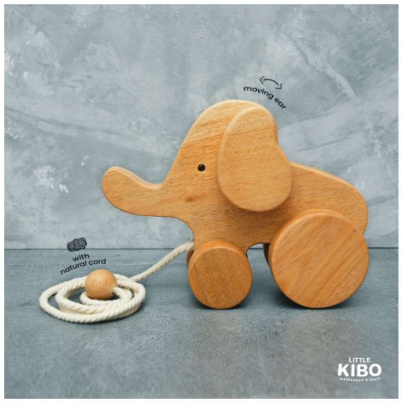 Jual Wooden Pull Toy - Elephant - With Cord di Seller littlekiboland ...