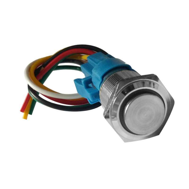 Promo 220V LED 16mm Latching Push Button Switch IP65 with Wire ...