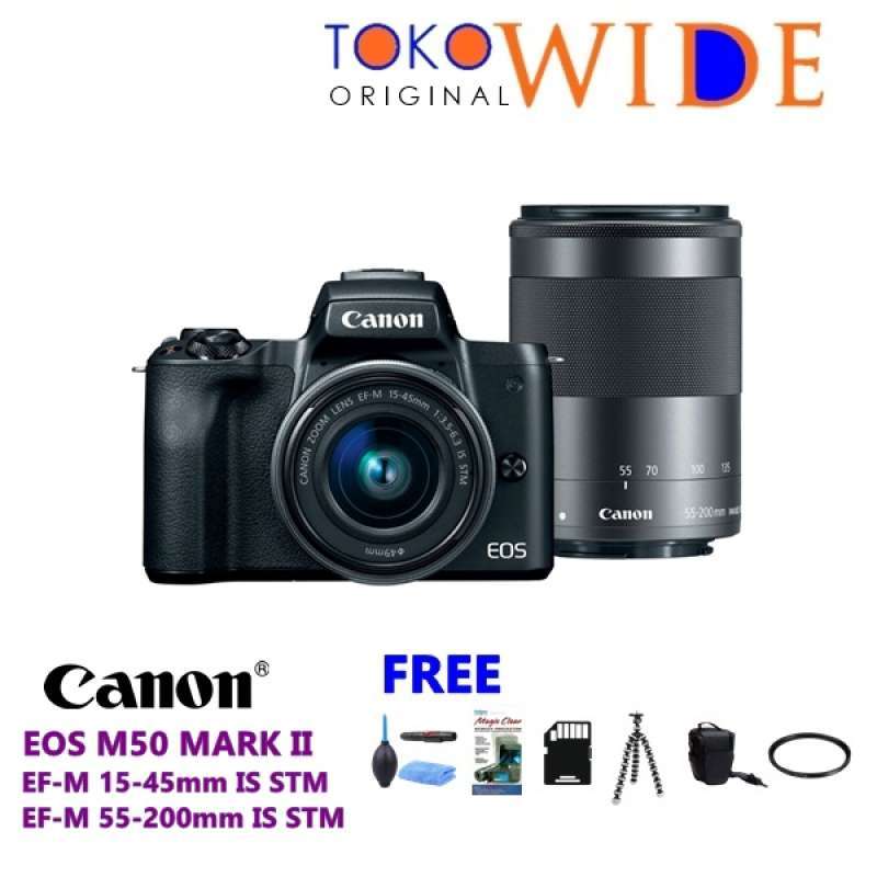 Jual TOKO WIDE - CANON EOS M50 MARK II KIT 15-45/55-200MM - CAMERA ...