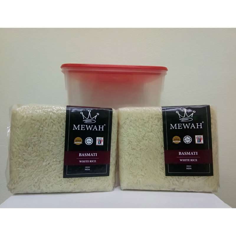 Jual Malaysia Mewah Basmati White Rice 2Kg Bundle With Container ...