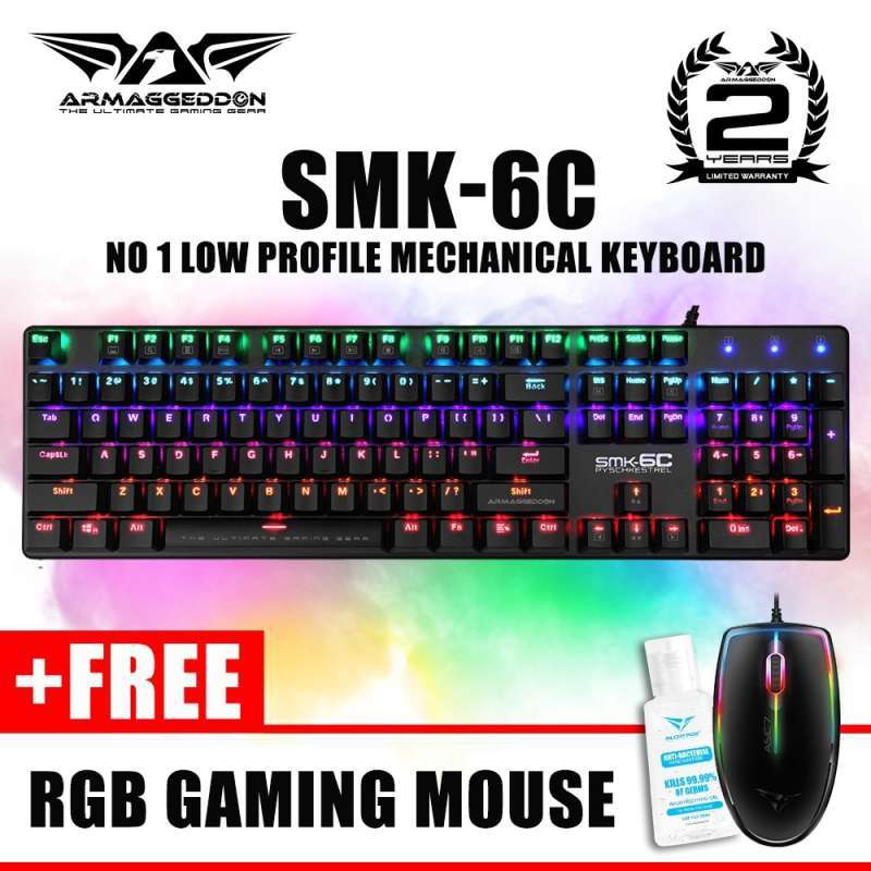 Jual Armaggeddon Smk 6c Low Profile Mechanical Keyboard Oetemu Blue ...