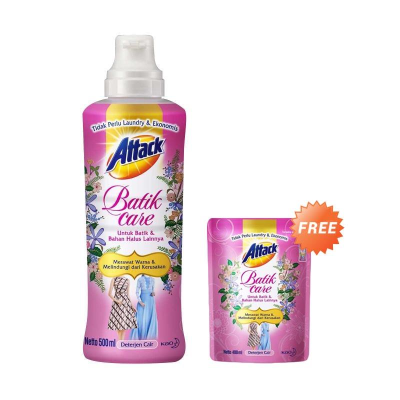 Jual Attack Batik Care Deterjen Cair Botol [500 mL] + Free Attack Batik ...