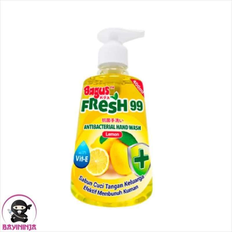 Jual BAGUS Fresh 99 Sabun Cuci Tangan Anti Bakteri Pump 400 ml - Lemon ...