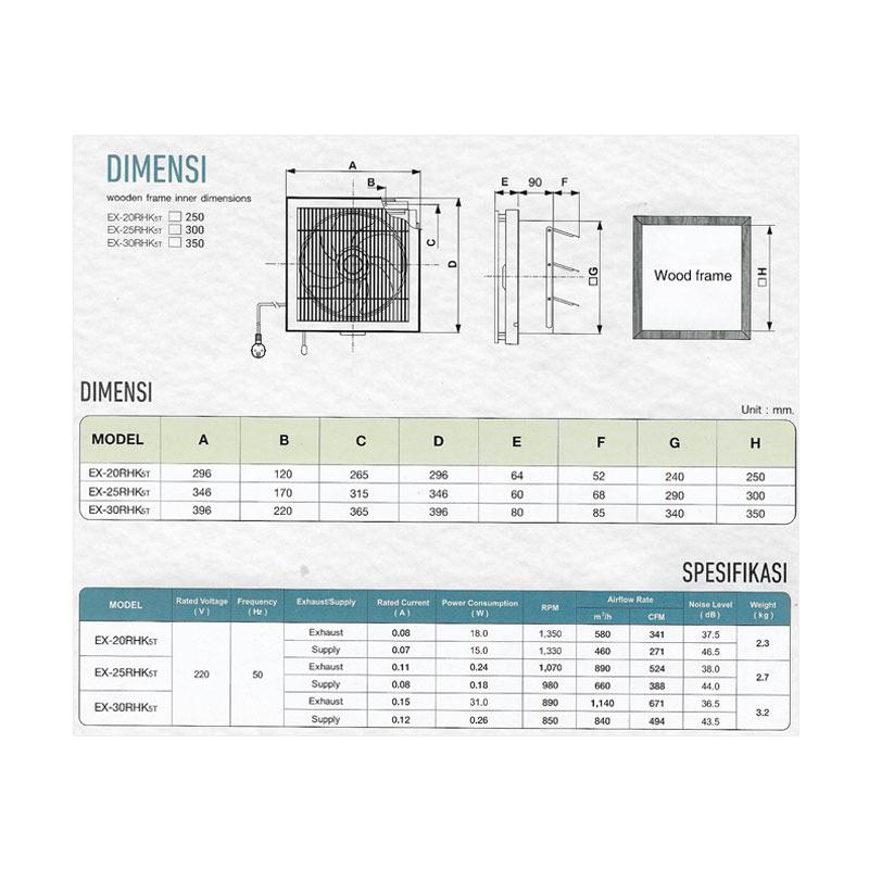 Ukuran Exhaust Fan 12 Inch
